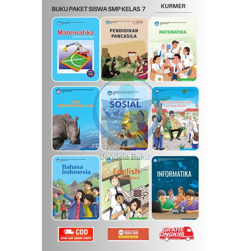 Jual Buku Paket Kurmer SMP Untuk Siswa Kelas 7/VII Kurikulum Merdeka Kemendikbud Tahun 2024 ...