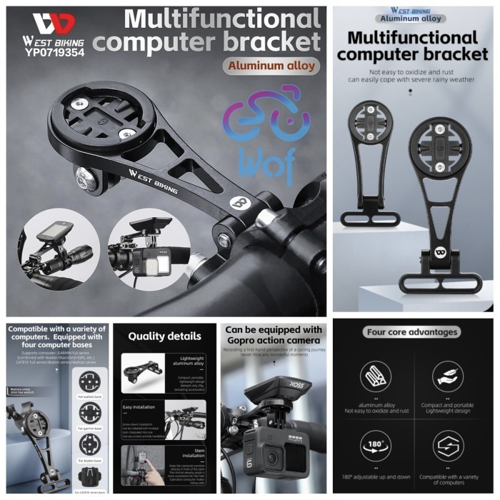 Jual WEST BIKING 354 Handlebar Mount Holder Barfly Braket Comp Bike Bar ...