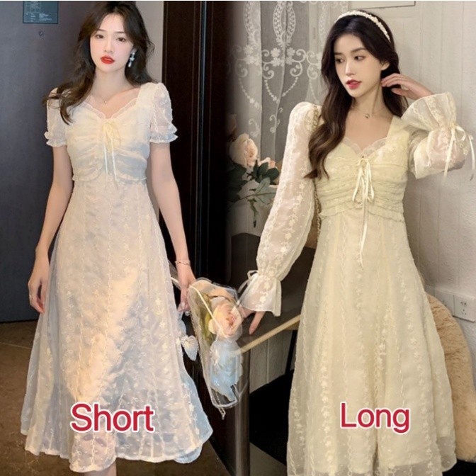 Jual Dress|Gaun Full Bordir Bunga Model Dress Vintage Dress kondangan ...