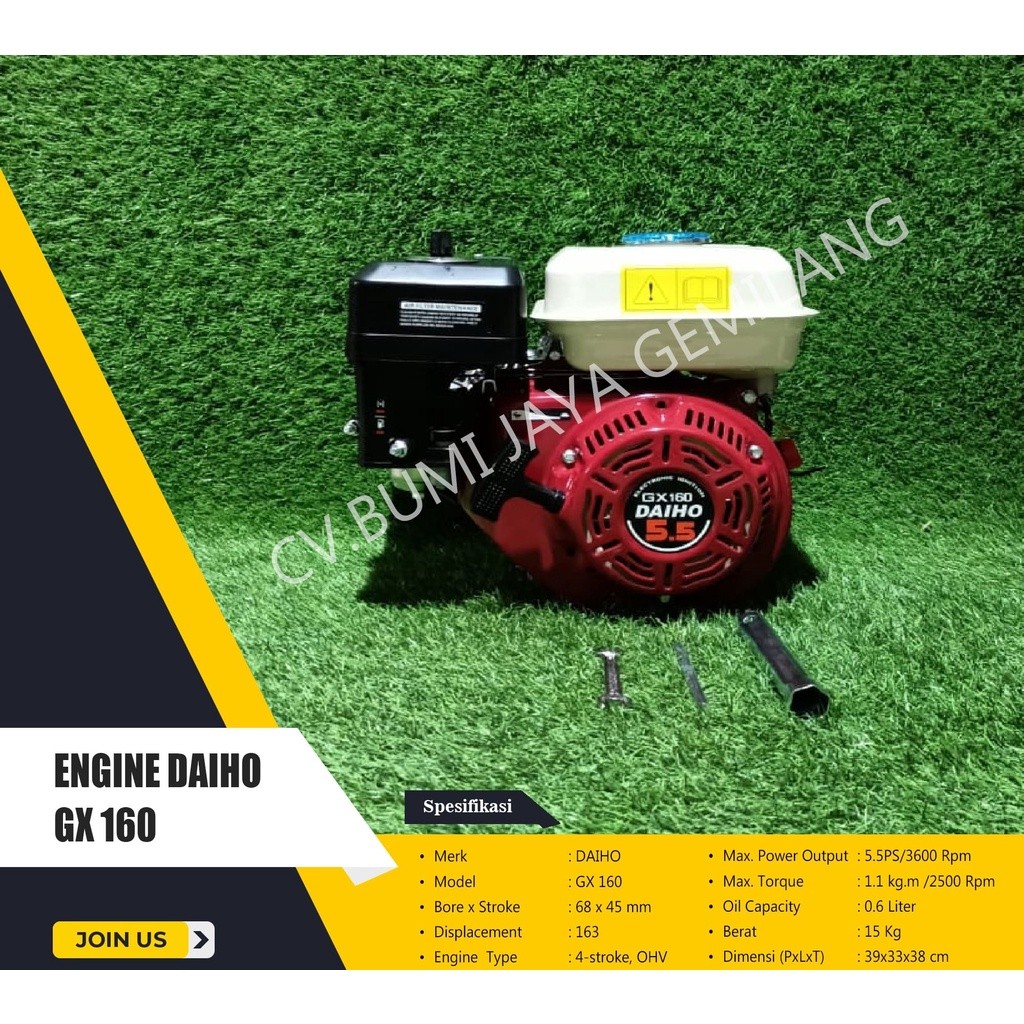 Jual MESIN PENGGERAK SERBAGUNA / ENGINE DAIHO GX 160 | Shopee Indonesia