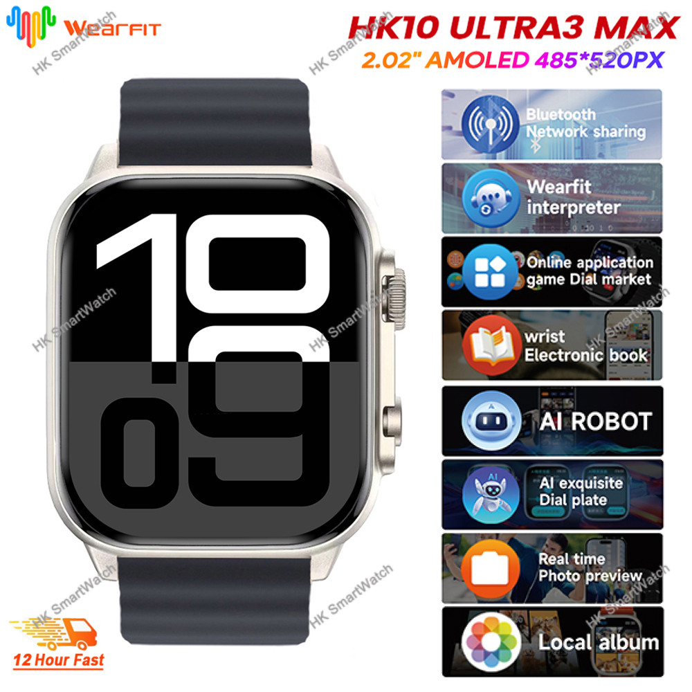 Jual 2025 HK10 Ultra 3 Gen2 MAX SmartWatch Newest 4GB ROM AI ROBOT AMOLED G-Sensor ChatGPT NFC ...