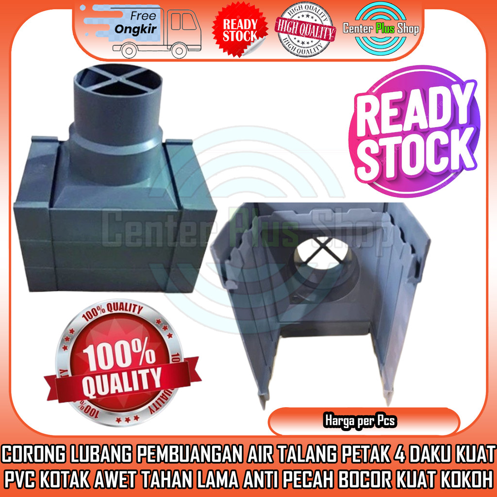 Jual Corong Talang Air Warna Abu PVC Kotak 4 Petak Persegi Daku Lubang ...