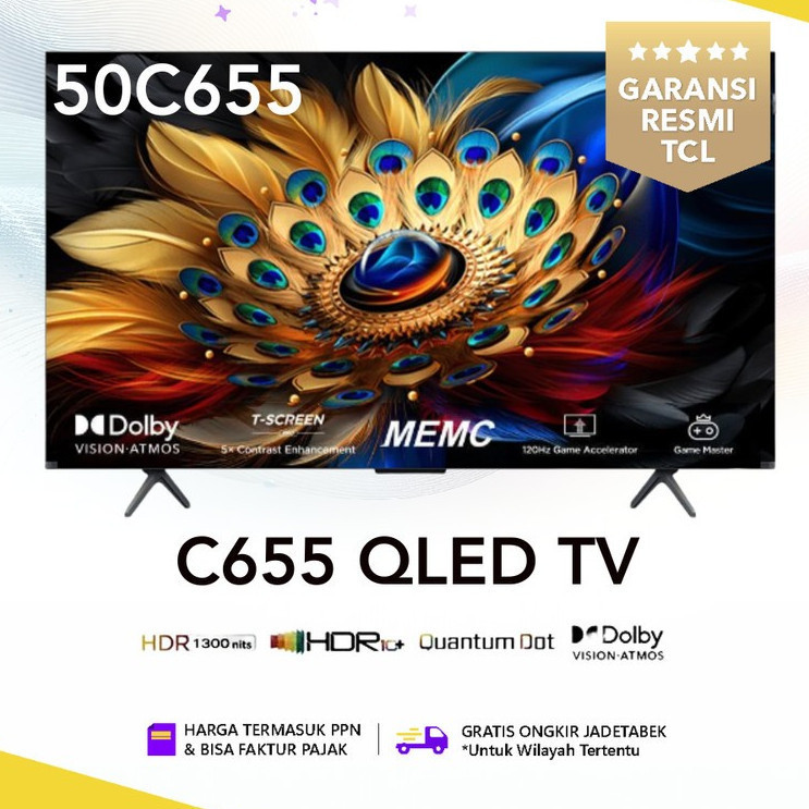 Jual TCL 50C655 C655 Qled Pro Smart Android GoogleTV 50" Inch 4K UHD 50 ...