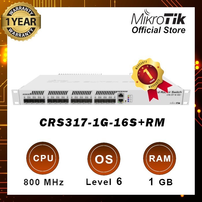 Jual MikroTik Cloud Router Switch CRS317-1G-16S+RM 1 unit | Shopee ...
