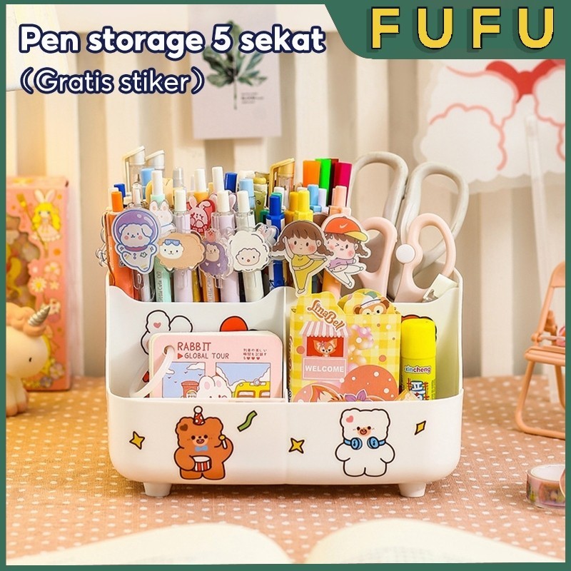 Jual FUFU Storage alat tulis / Organizer stationary desktop / tempat ...