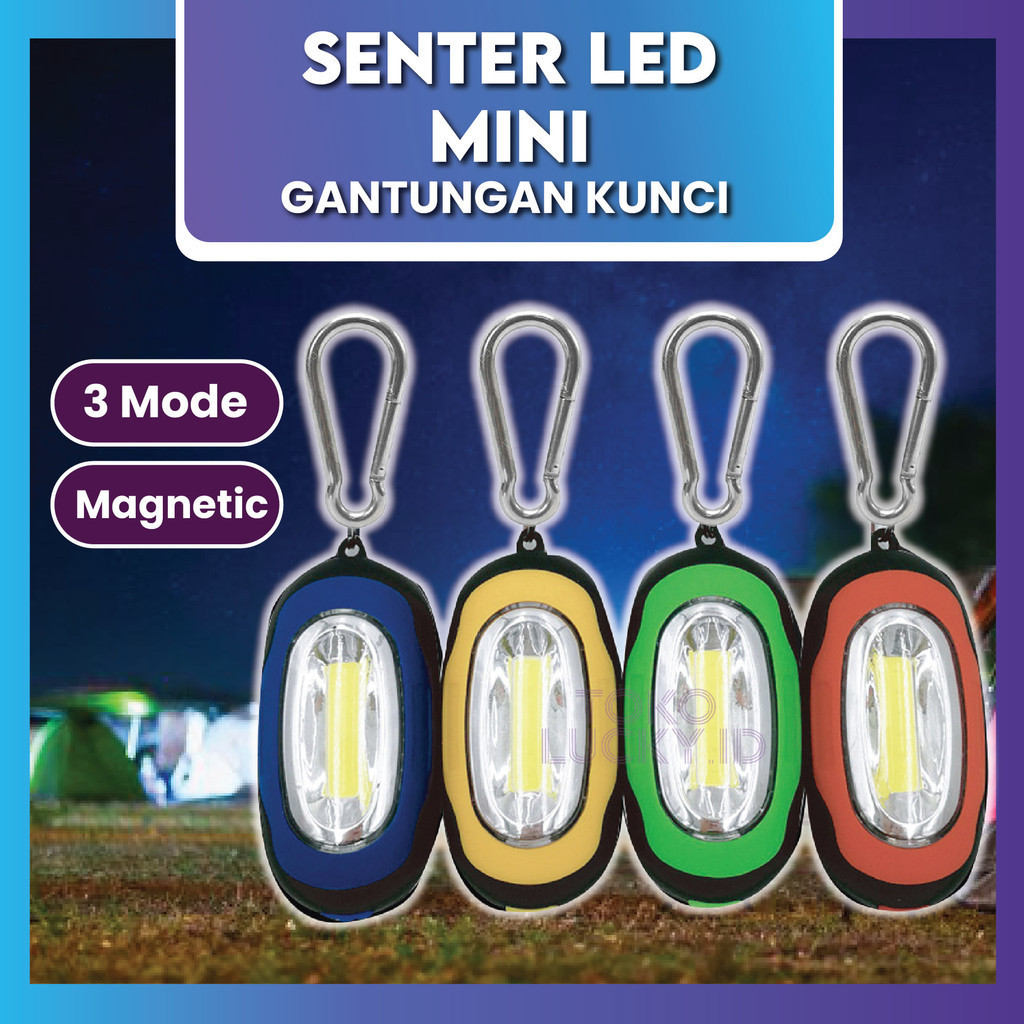 Jual LED Mini Karabiner 3 Mode 25 Lumens Senter Keychain Gantungan ...