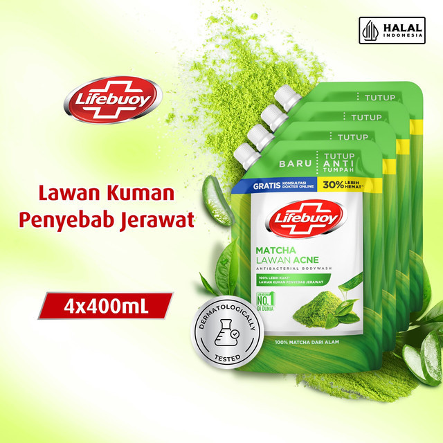 Jual Lifebuoy Matcha Green Tea Body Wash 400ml x4 | Shopee Indonesia