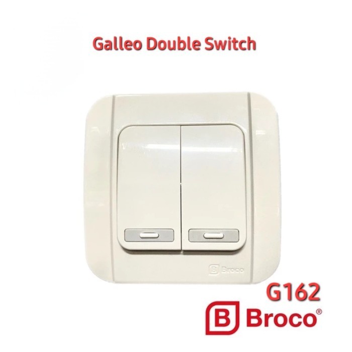 Jual DOUBLE SAKLAR BROCO GALLEO PUTIH G 162 / DOUBLE SWITCH BROCO ...