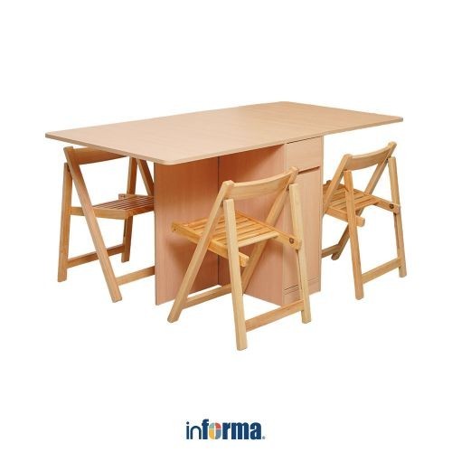 Jual Informa Hilario Set Meja Makan 4 Kursi Lipat - Cokelat Oak Dining ...