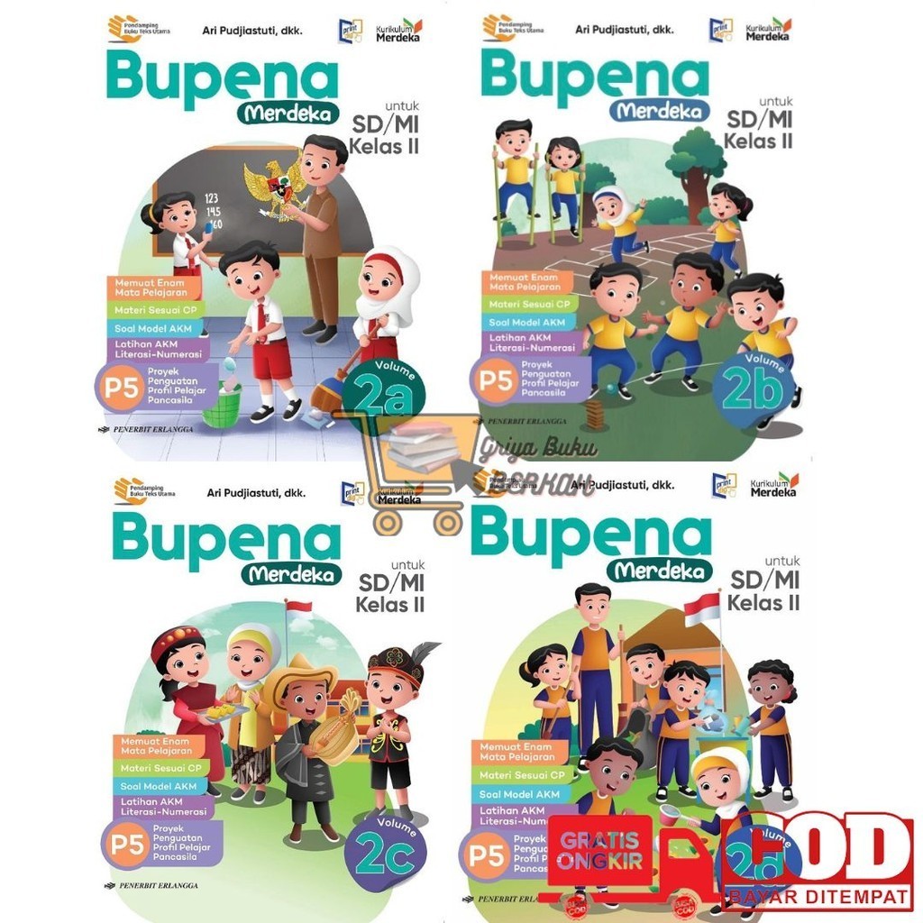 Jual Bupena SD/MI Kelas 2 Jilid 2A 2B 2C 2D Kurikulum Merdeka Penerbit ...