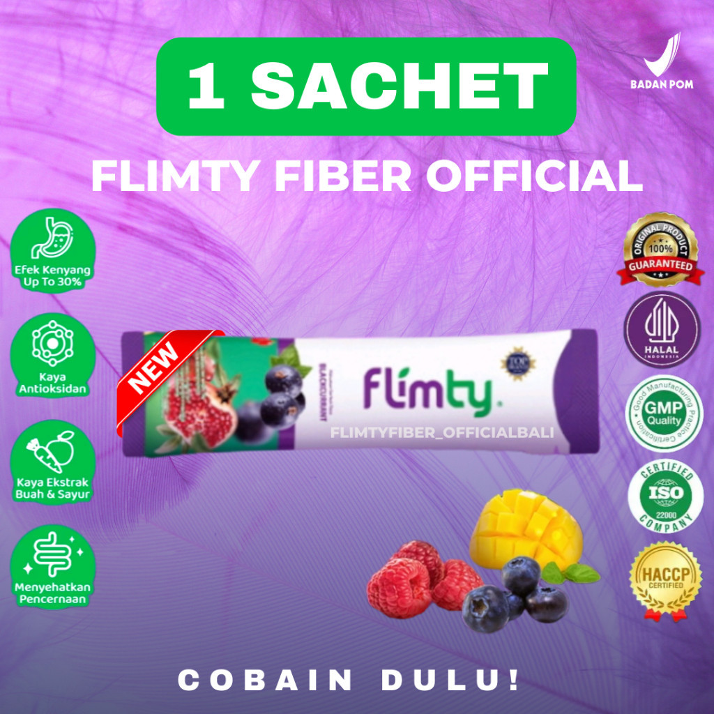 Jual Flimty Fiber | Detox | Antidioksidan Rasa Blackcurrant/Raspberry ...