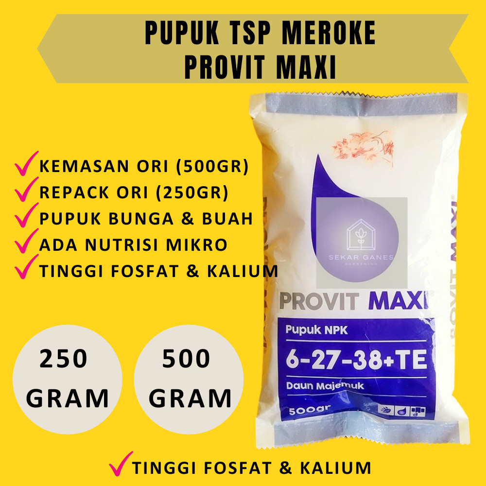 Jual PUPUK ORI TSP MEROKE 500 gram 1kg Pupuk PROVIT MAXI Pupuk ...