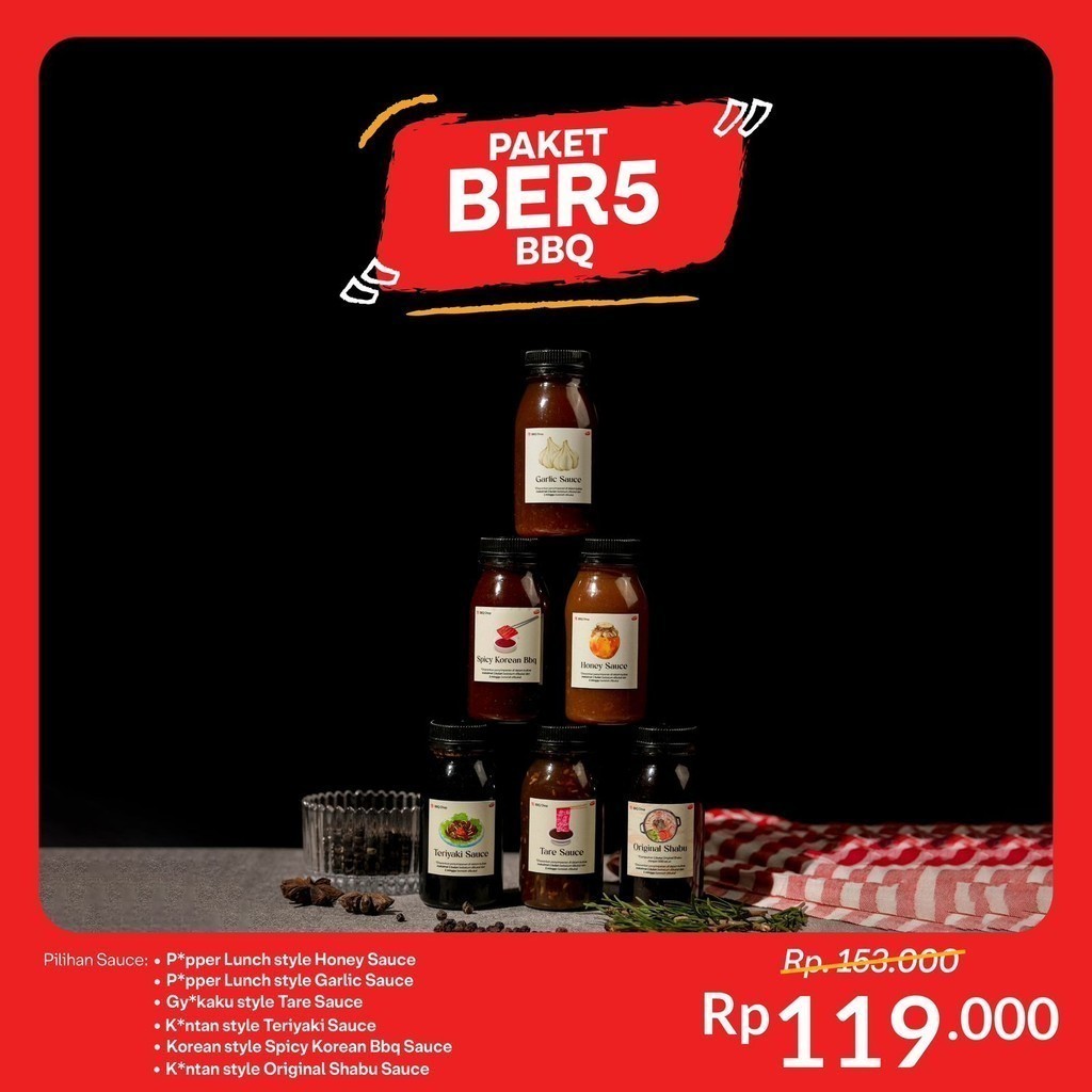 Jual PAKET 5 SAUS BBQ + 1 SAUS SHABU SUPER HEMAT | Shopee Indonesia