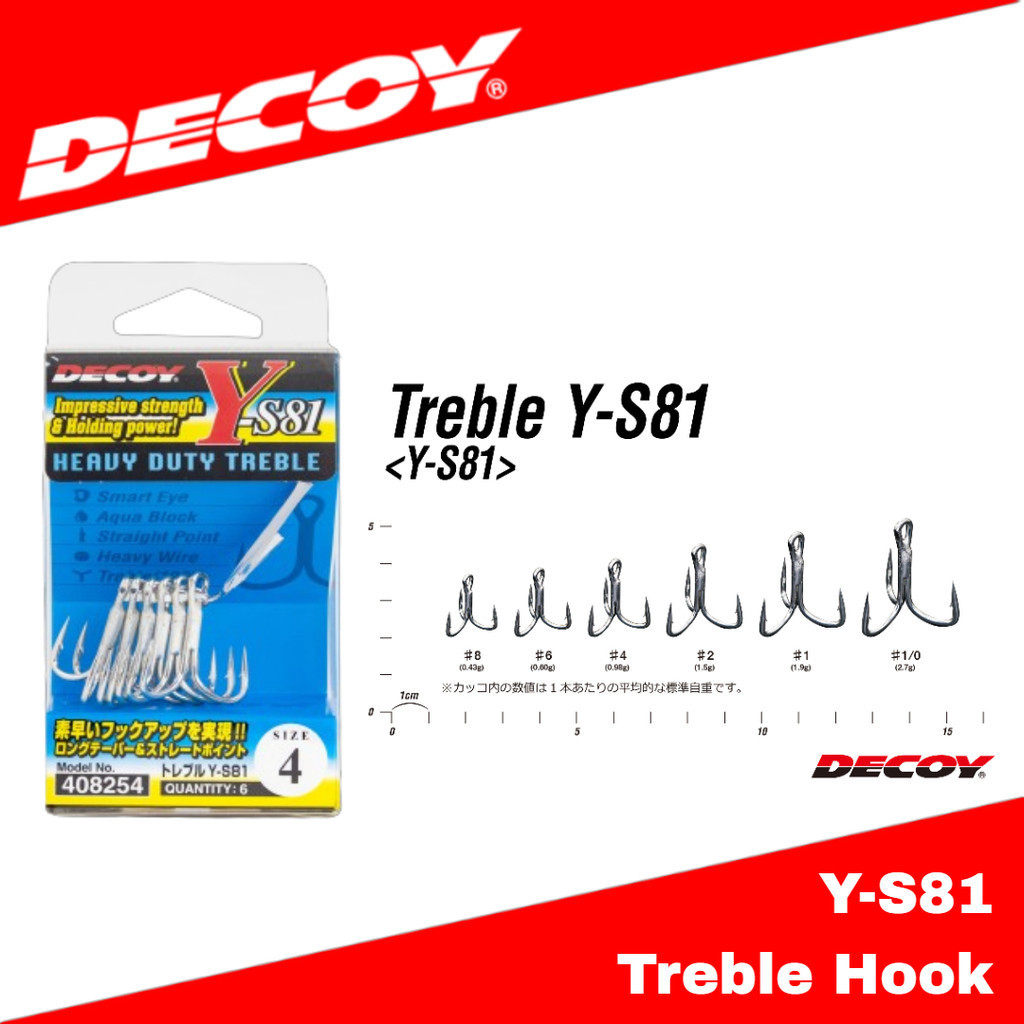 Jual Decoy Y-S81 Treble Hook Heavy Duty Treble Hooks | Shopee Indonesia