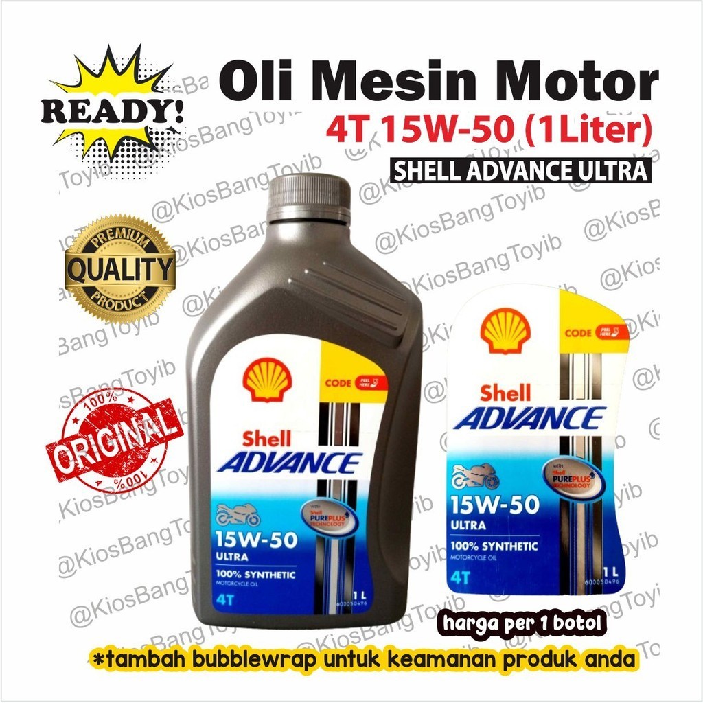 Jual Oli Shell Advance Ultra Full Sintetik Synthetic 4T 15W 50 (1L) Ori ...