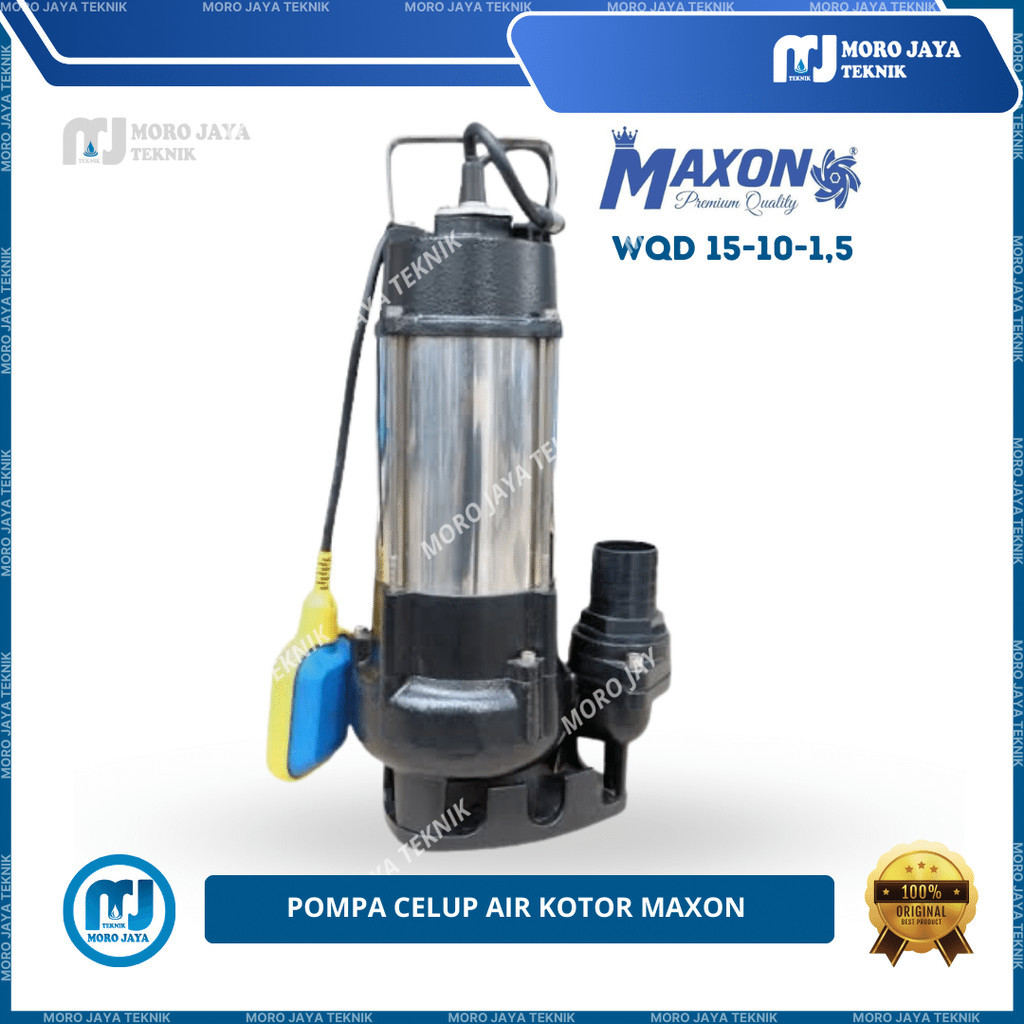 Jual Pompa Celup Air Kotor MAXON WQD 15-10-1,5 2HP 220V 3 inci Auto | Shopee Indonesia