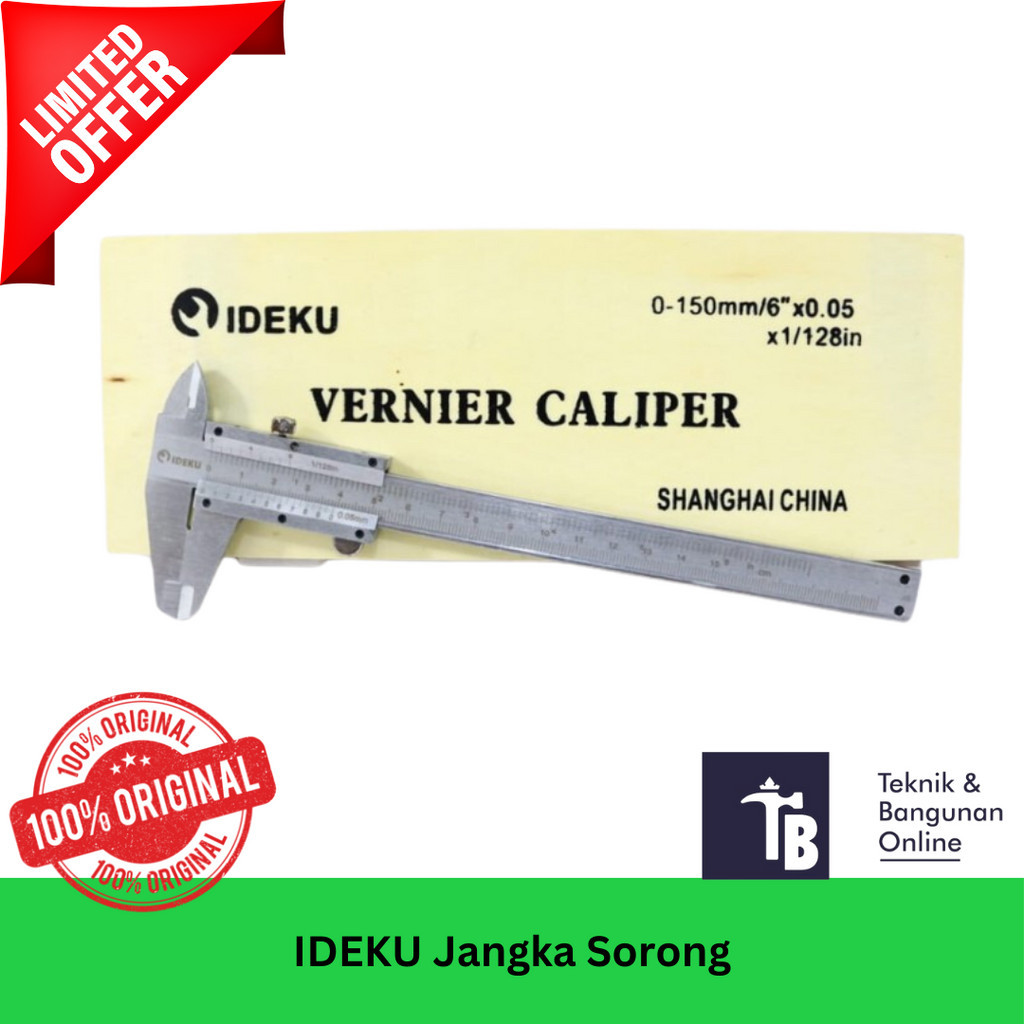 Jual IDEKU Jangka Sorong /Sketmat/ Sigmat / Vernier Kaliper Caliper 6" inch Box Kayu | Shopee ...