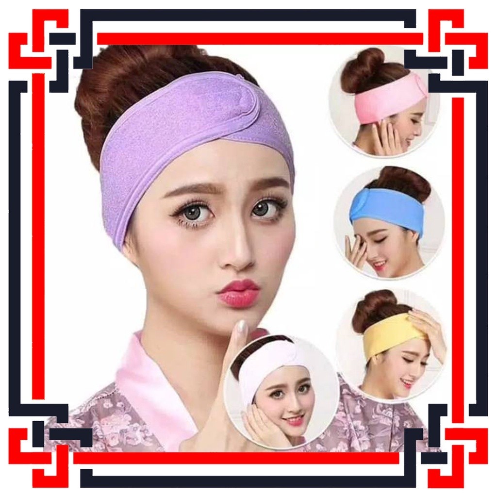 Jual LS Bandana Mandi Bandana Makeup Bando Mandi Headband Bando Mandi ...