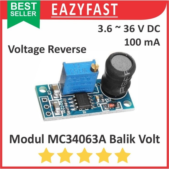 Jual Modul MC34063A Pembalik Tegangan DC Voltage Reverse Converter Module | Shopee Indonesia