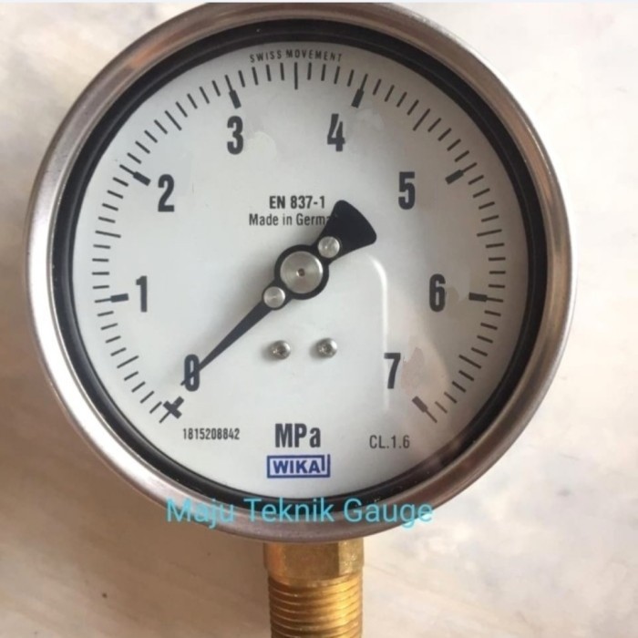 Jual WIKA 4" 7 MPa, drat 1/2" NPT KUNINGAN Racket | Shopee Indonesia