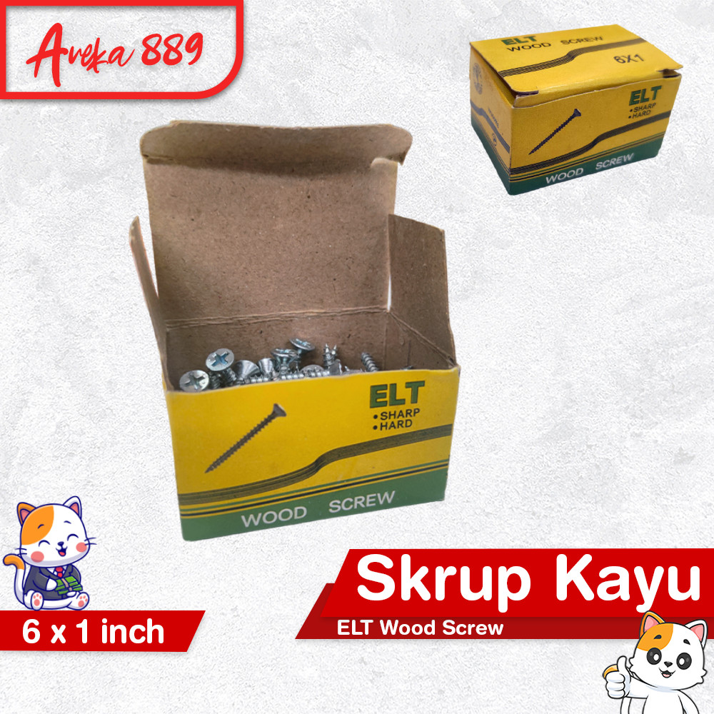 Jual Skrup Kayu 1"/ Wood Screw FH (+) 1 In/sekrup Kayu Elt Putih 6 X 1 ...