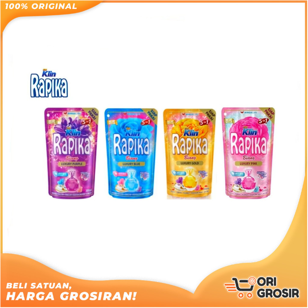 Jual ORI Grosir RAPIKA Biang 5 In1 Pouch 250ml Pelicin Pakaian | Shopee ...