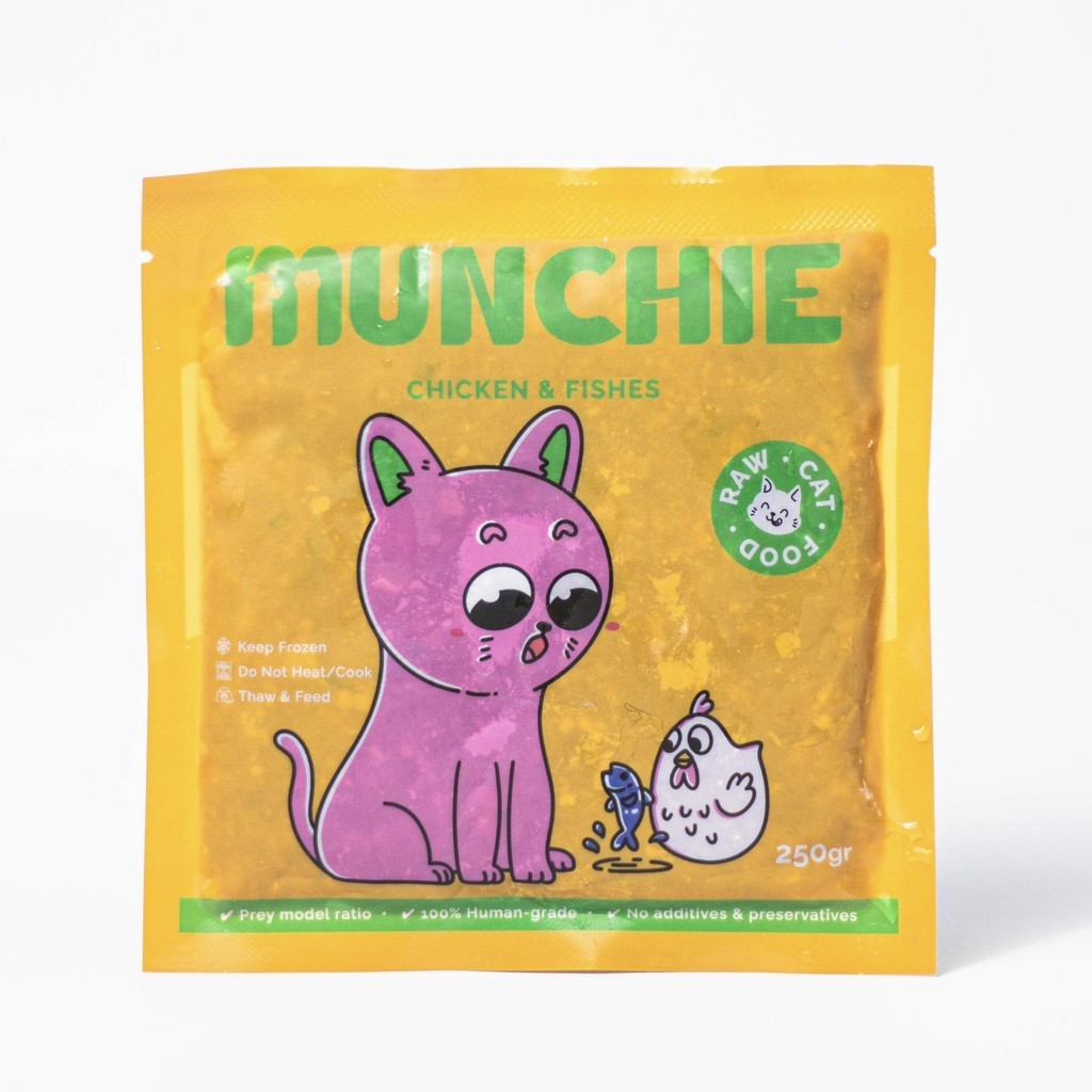 Jual MUNCHIE Raw Cat Food Makanan Kucing 250gr - CHICKEN & FISHES ...