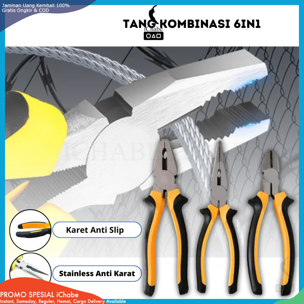 Jual Tang Potong Kombinasi Lancip 6in1 / Peralatan Perkakas Tangan ...