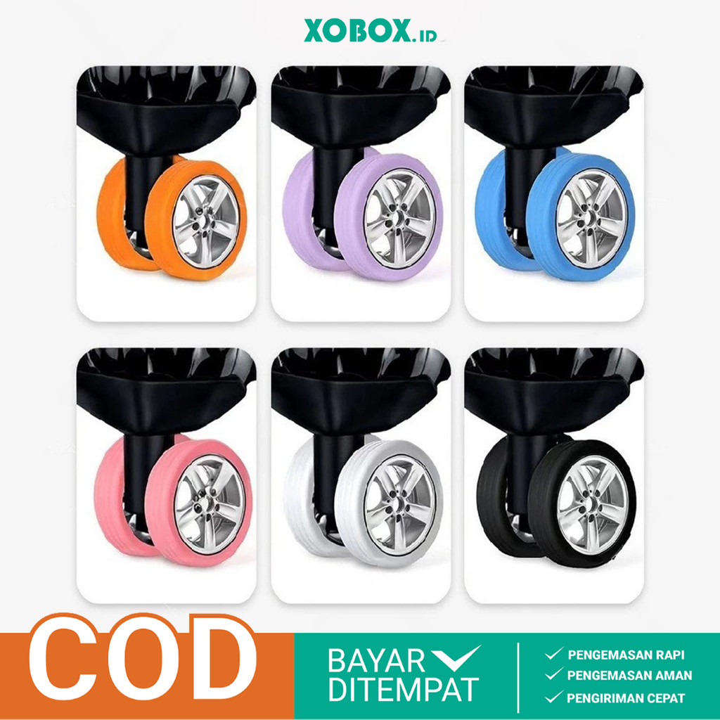 Jual 8Pcs Silikon Pelindung Roda Koper Ring Protector Roda Luggage ...