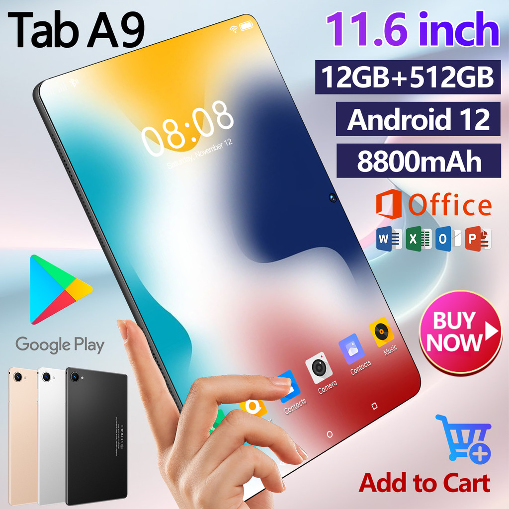 Jual 【Free keyboard】Tablet A9 Tablet Android 11.6in 16GB+512GB Tablet ...