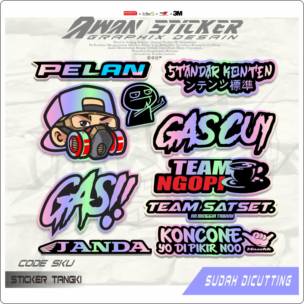 Jual Stiker Viral Logo Hologram Stiker Tanki Motor Hypebeast Racing ...