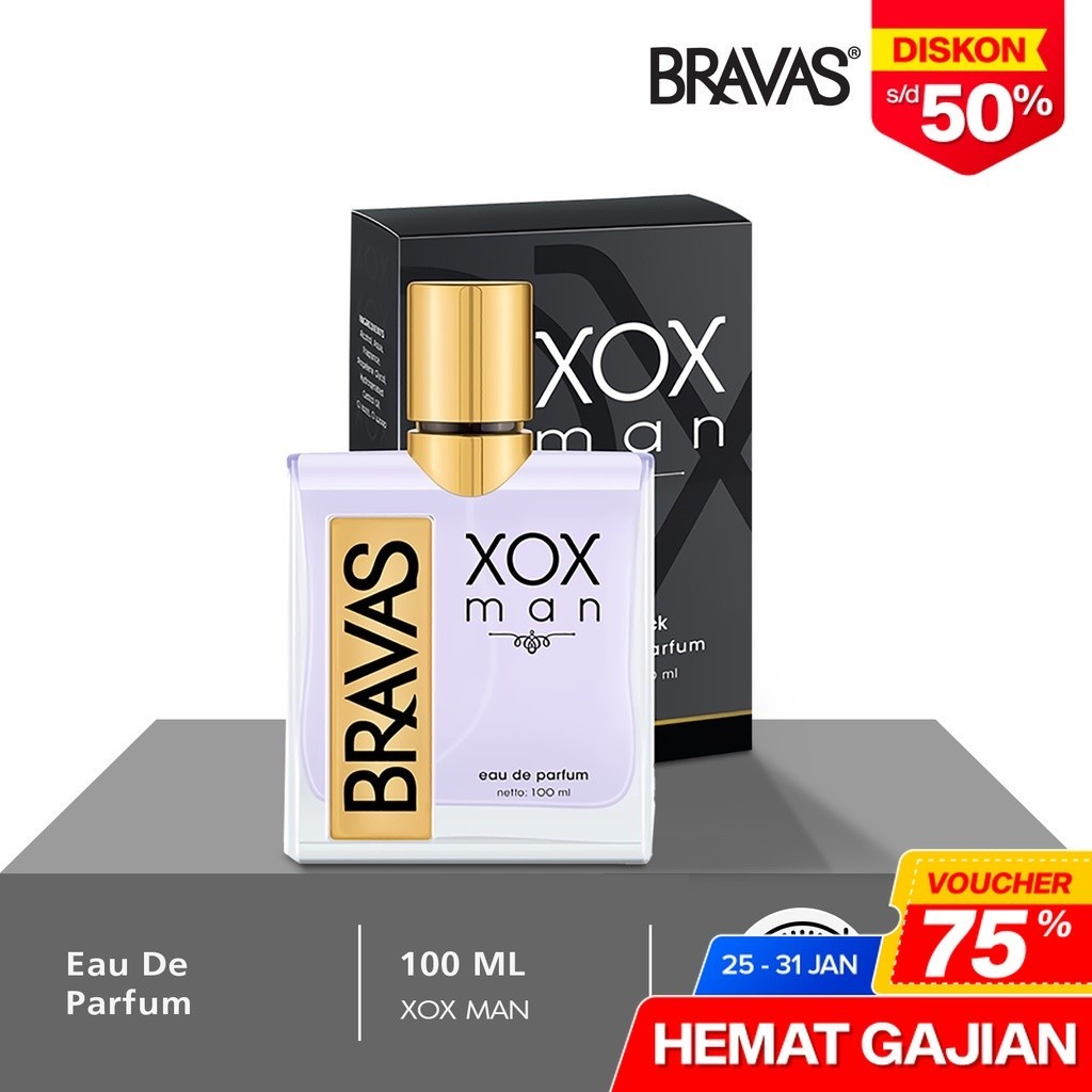 Jual BRAVAS Parfum Pria 100 ML XOX Man Eau De Parfum HALAL Perfume ...