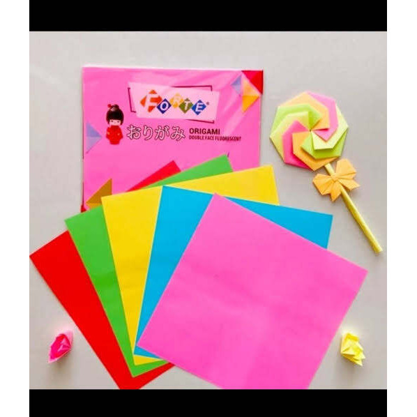 Jual Kertas Origami 2 Sisi / kertas Lipat double face / Forte | Shopee ...