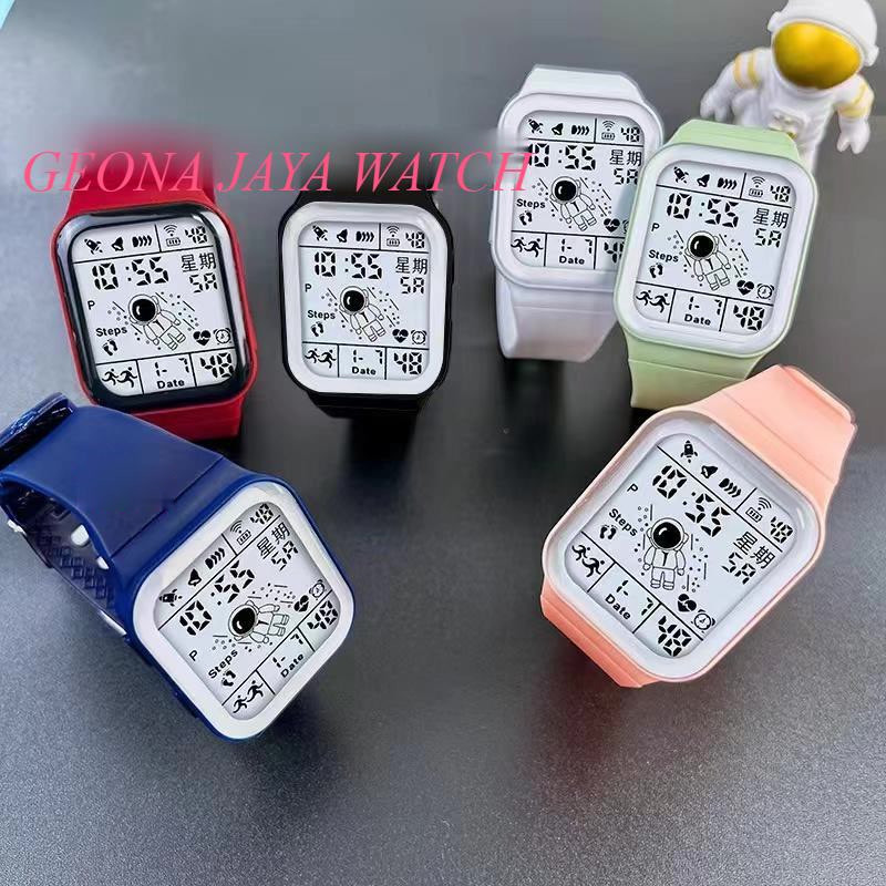 Jual GJW Jam Tangan SPORT Pria Wanita Digital EL Backlight Sport Watch ...