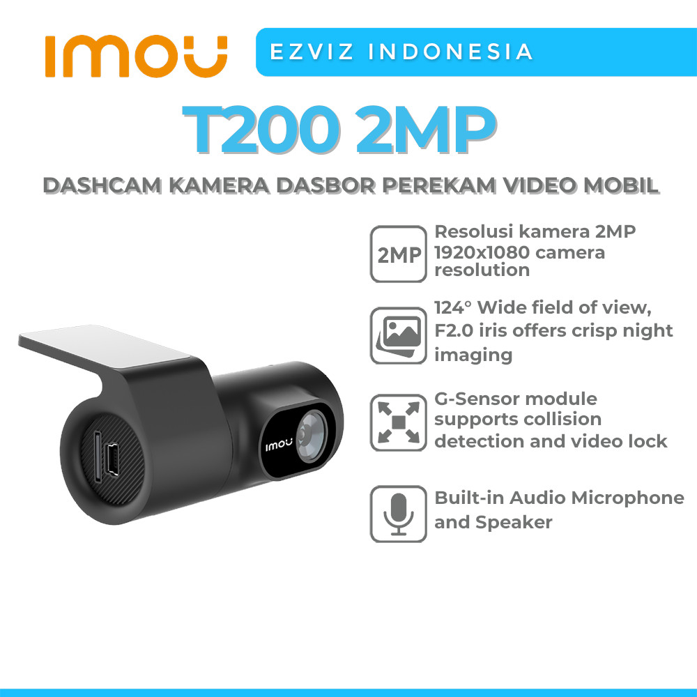 Jual IMOU T200 2MP 1080P DASHCAM KAMERA DASBOR PEREKAM VIDEO MOBIL G ...