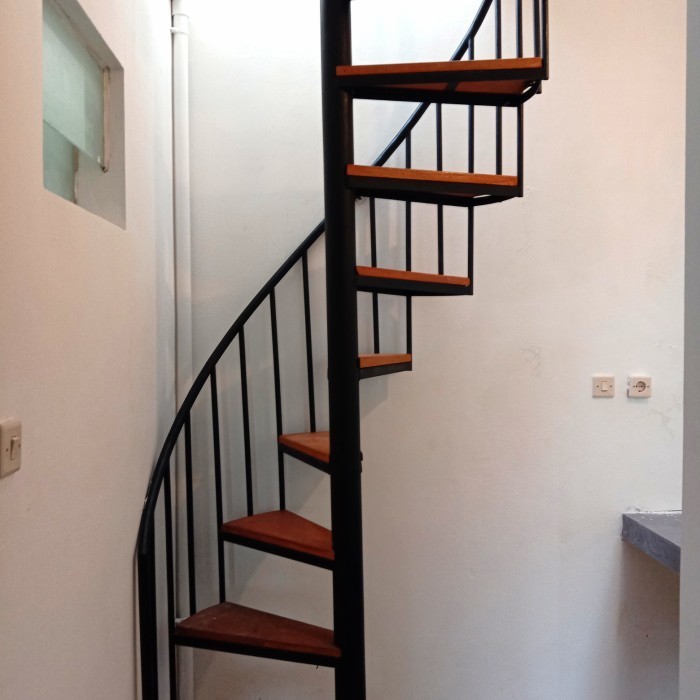 Jual tangga putar minimalis pijakan kayu | Shopee Indonesia