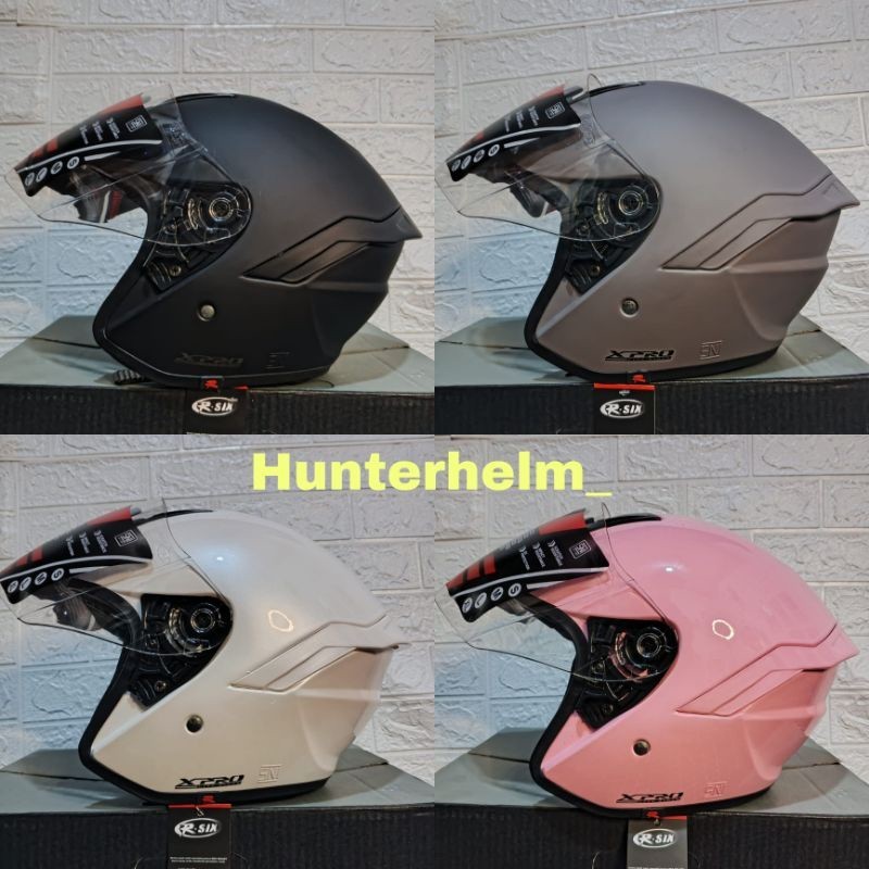 Jual Helm R-six x-pro Half face Dewasa SNI (City Rider) | Shopee Indonesia