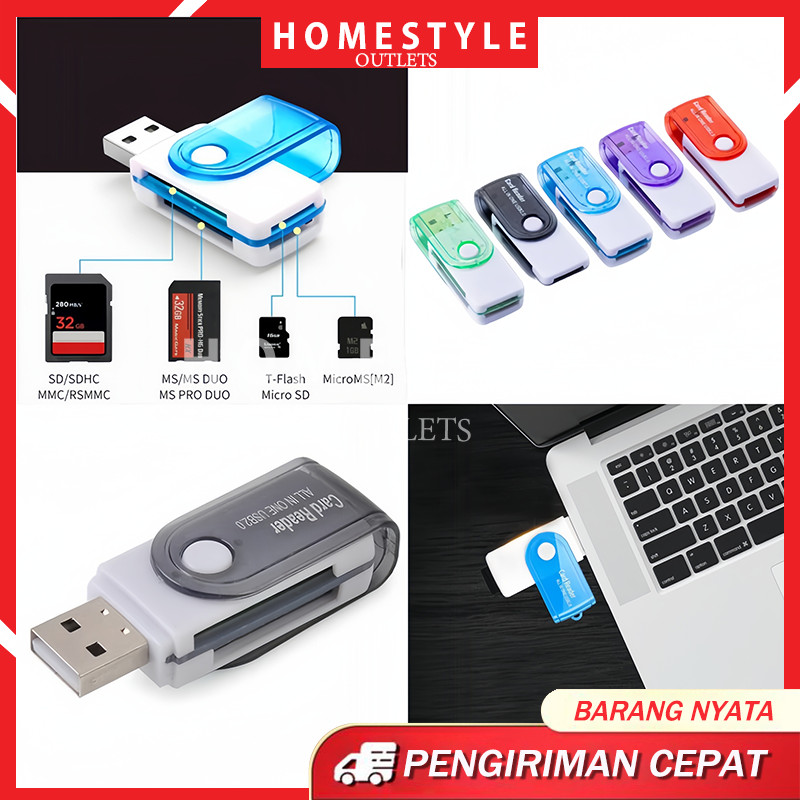 Jual HomeStyleOutlets Card Reader All In One 4 Slot Multi Memory ...