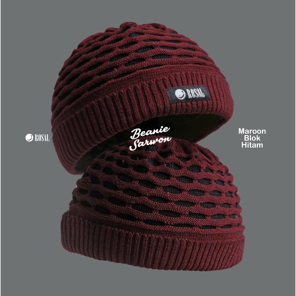 Jual Peci Beani Sarwon Rosal Sarang Tawon Beanie Dua Model Perpaduan ...