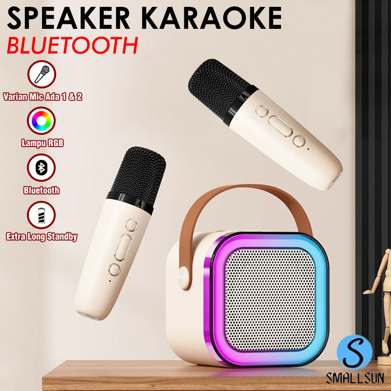 Jual (SS) Speaker Bluetooth Karaoke 2 Mic 1 Set Mini Speaker Portable ...