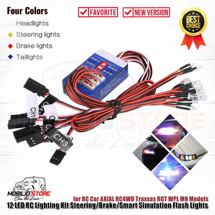 Jual 12 LED RC Lighting Kit Simulation Flash Lights for RC Cars AXIAL RGT | Shopee Indonesia