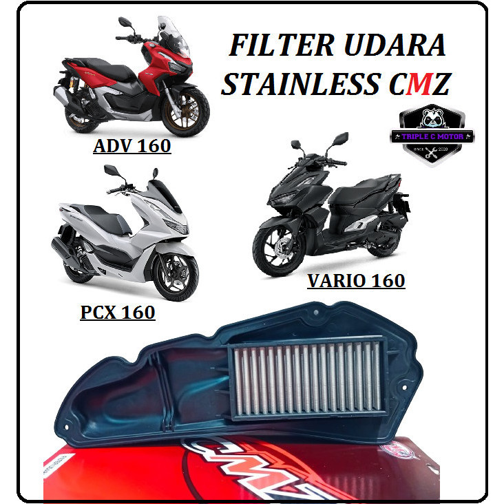 Jual FILTER UDARA STAINLESS HONDA PCX 160 / VARIO 160 NEW CMZ RACING ...