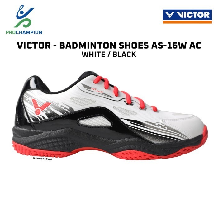 Jual Sepatu Badminton Victor Original AS 16 AS16 White Black | Shopee ...