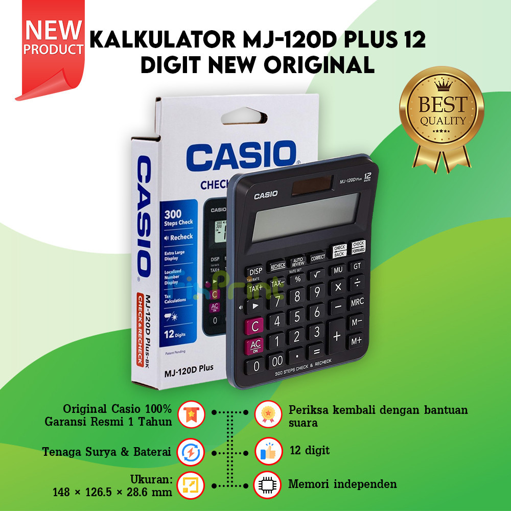 Jual Kalkulator Perhitungan Casio DH 16 14 DJ 220D 240D 120D MJ 120D ...