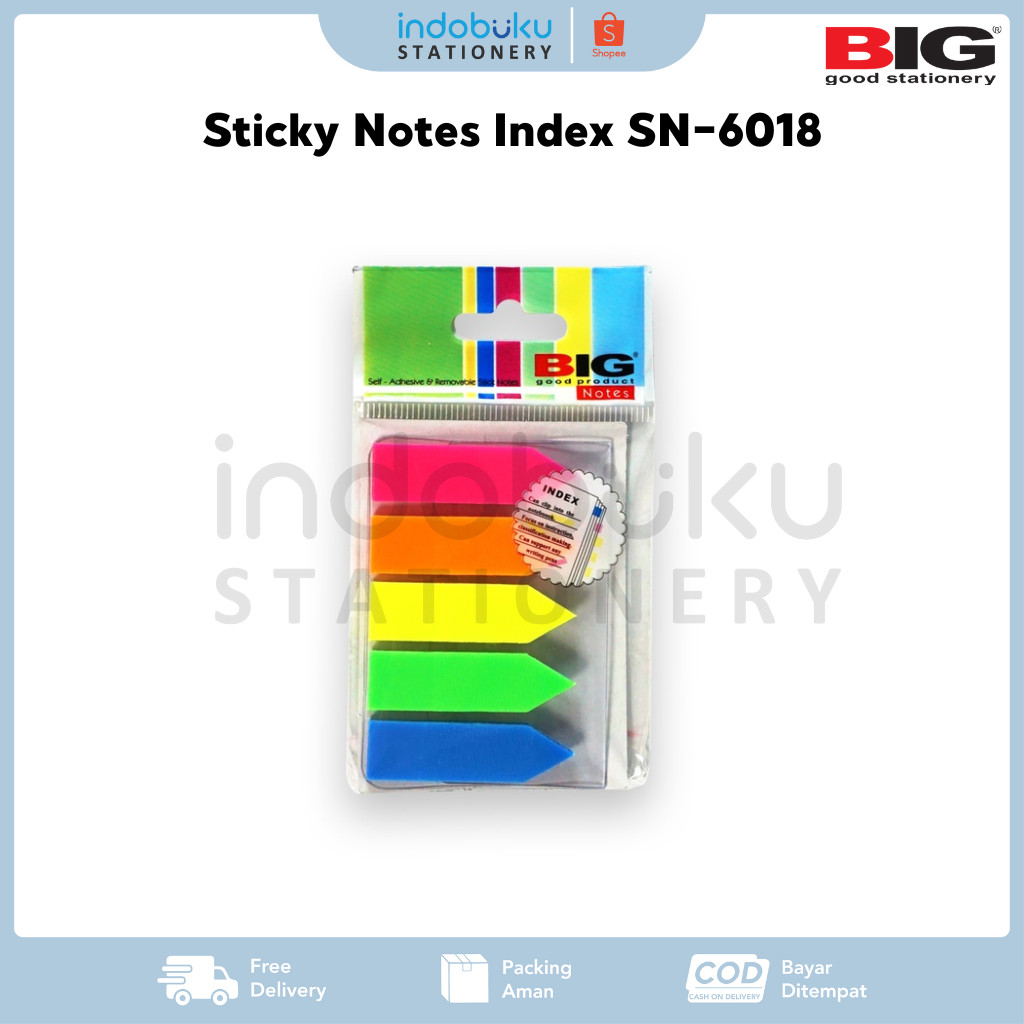 Jual Sticky Notes Index BIG 5 Colour SN-6018 / Pembatas Penanda BIG ...