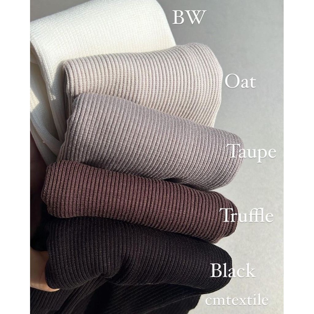 Jual NEW RIB 360 / BLACK (KNIT) BY CM ORIGINAL KAIN (min order 3kg ...