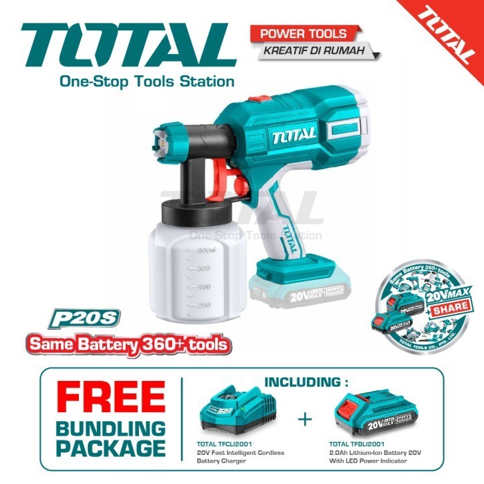 Jual TOTAL CORDLESS SPRAY GUN / SPRAY GUN 20V TSGLI2001 - ONLY UNIT ...