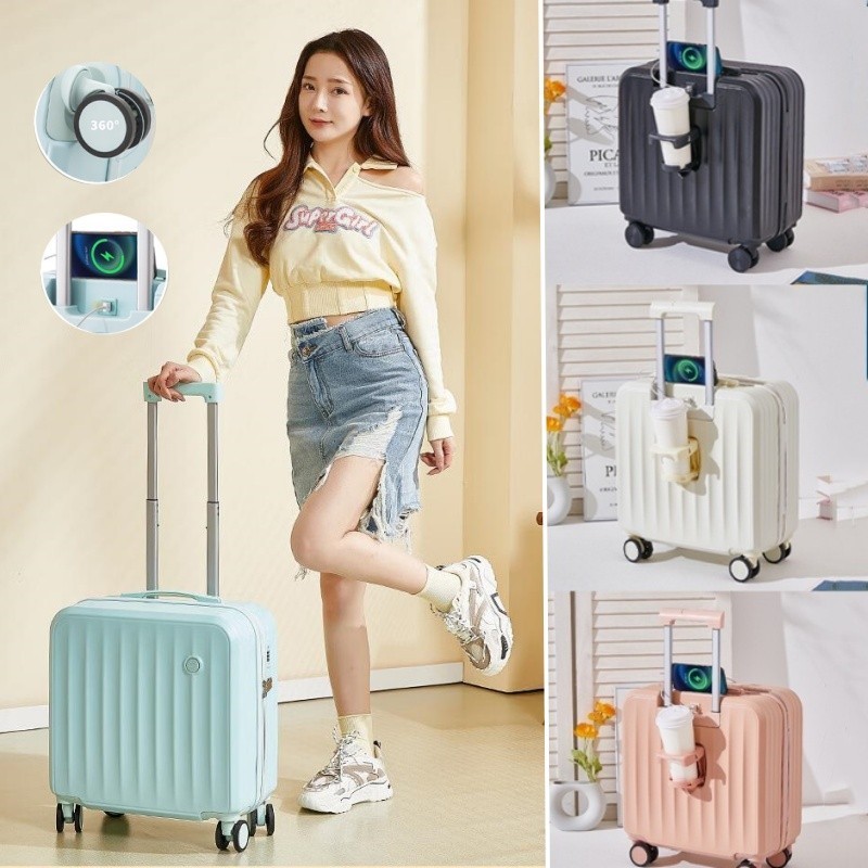 Jual 18 Inci Koper Zipper Koper Yang Dapat Diisi Ulang Dengan USB Koper ...