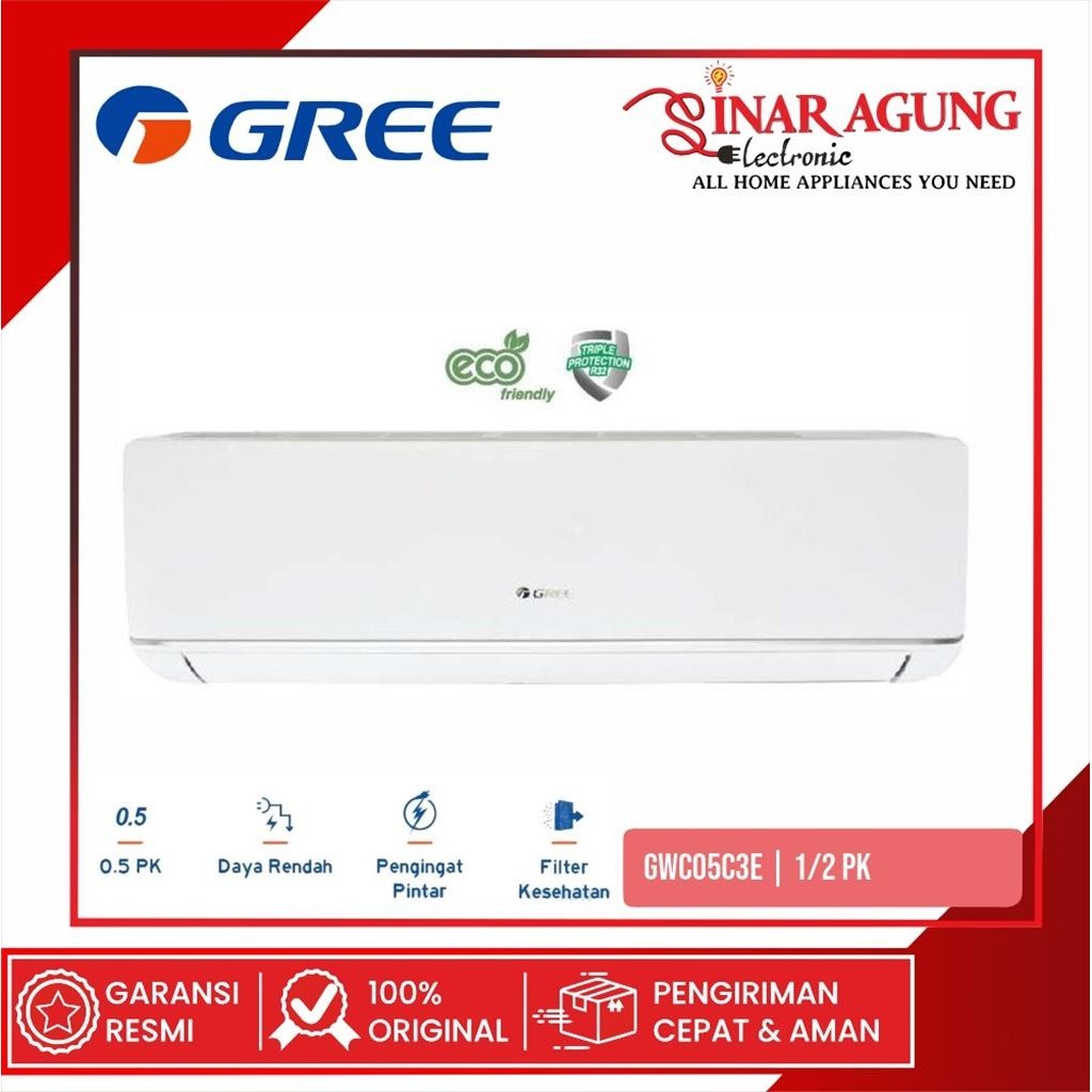 Jual [COD] AC SPLIT GREE GWC-05C3E / GWC05C3E LOW WATT (1/2 PK / 0.5 PK ...