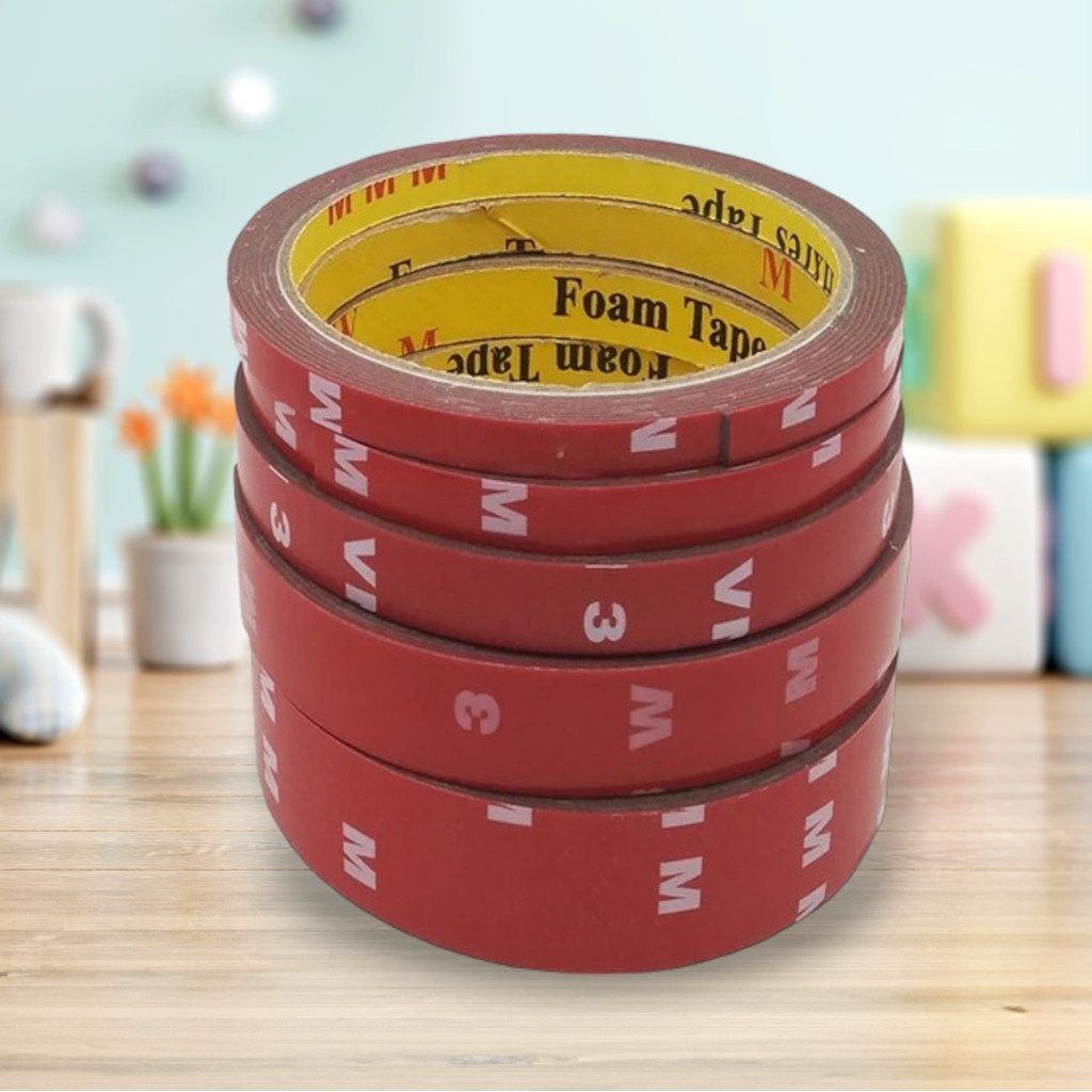 Jual Double Tape 3M Merah Dobel Tip Lem 2 Sisi VN3 Panjang 3 m | Shopee Indonesia
